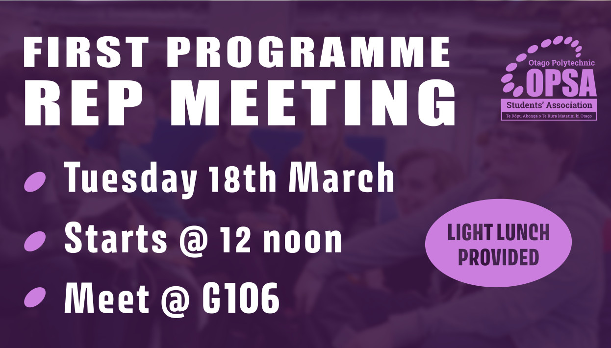 OPSA Programme Rep meeting - Otago Polytechnic